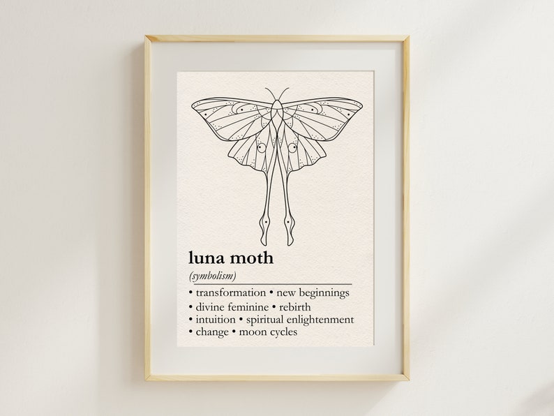Luna Moth Print, Luna Moth Wall Art, Positive Affirmation Wall Art ...