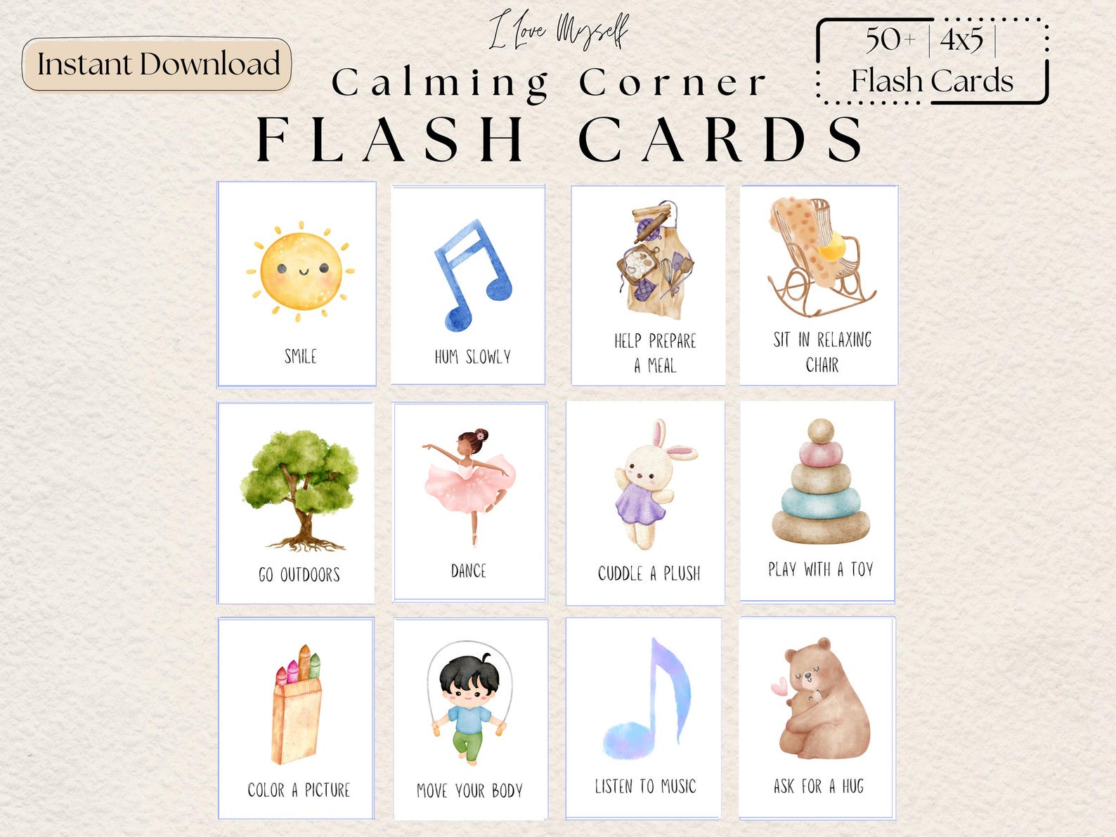 50+ Calming Corner Flashcards, Calming Techniques Flashcards, Anxiety ...