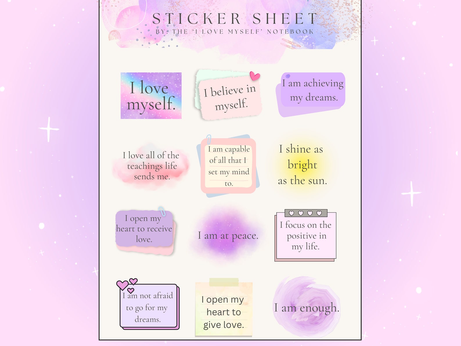 Positive Affirmations Digital Stickers, Digital Stickers, Digital ...