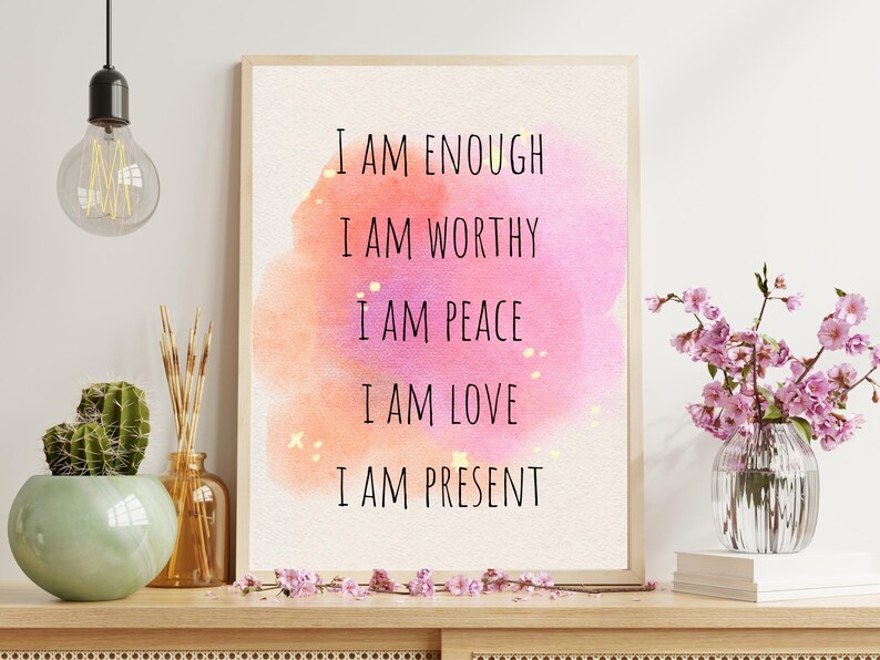 I Am Positive Affirmations Wall Art, Positive Affirmations Poster ...