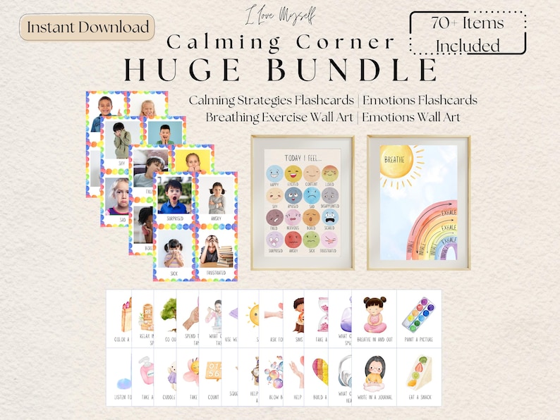Calming Corner Bundle, Calming Strategies Flashcards, Emotions ...