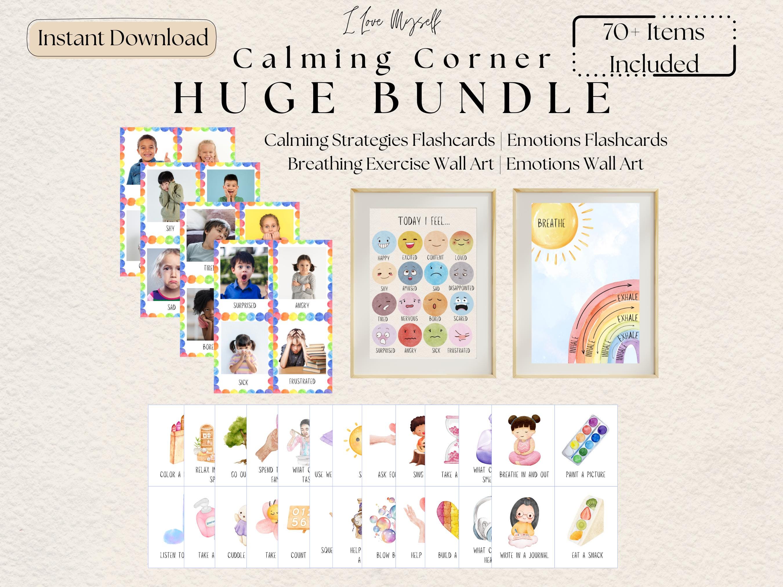 Calming Corner Bundle, Calming Strategies Flashcards, Emotions ...