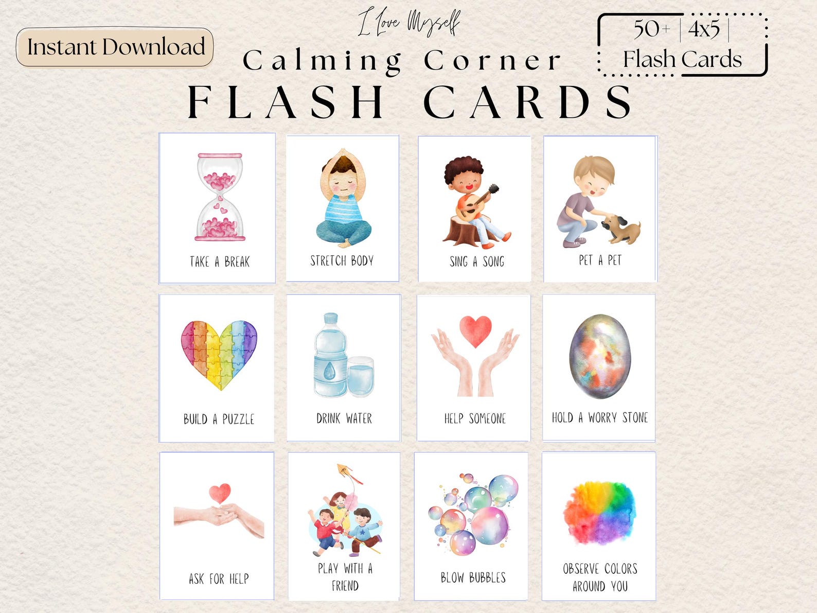 50+ Calming Corner Flashcards, Calming Techniques Flashcards, Anxiety ...