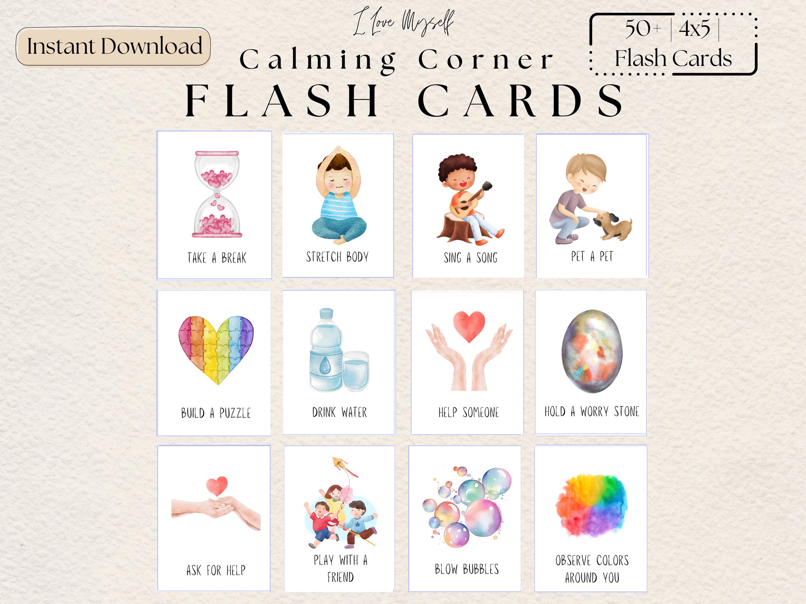50+ Calming Corner Flashcards, Calming Techniques Flashcards, Anxiety ...