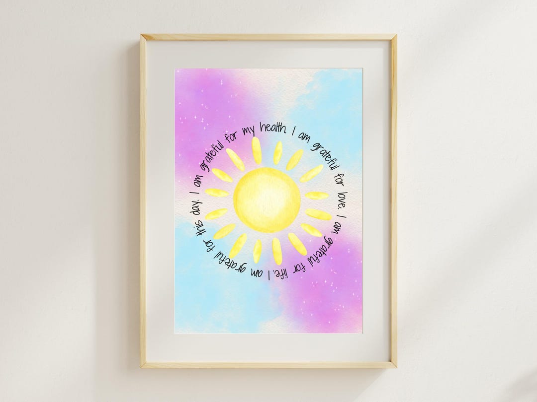 Daily Gratitude Wall Art, Gratitude Print, Grateful Poster, Positive ...