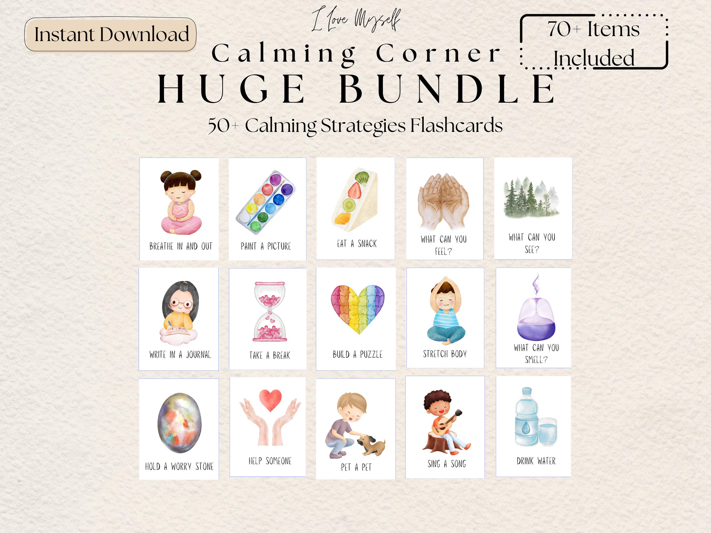 Calming Corner Bundle, Calming Strategies Flashcards, Emotions ...