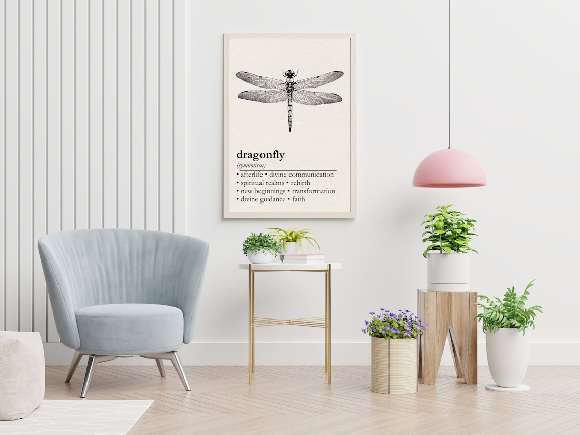 Dragonfly Symbolism Wall Art, Dragonfly Spiritual Meaning Wall Art ...