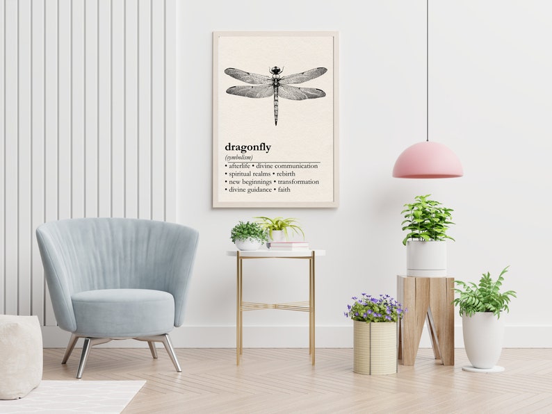 Dragonfly Symbolism Wall Art, Dragonfly Spiritual Meaning Wall Art ...