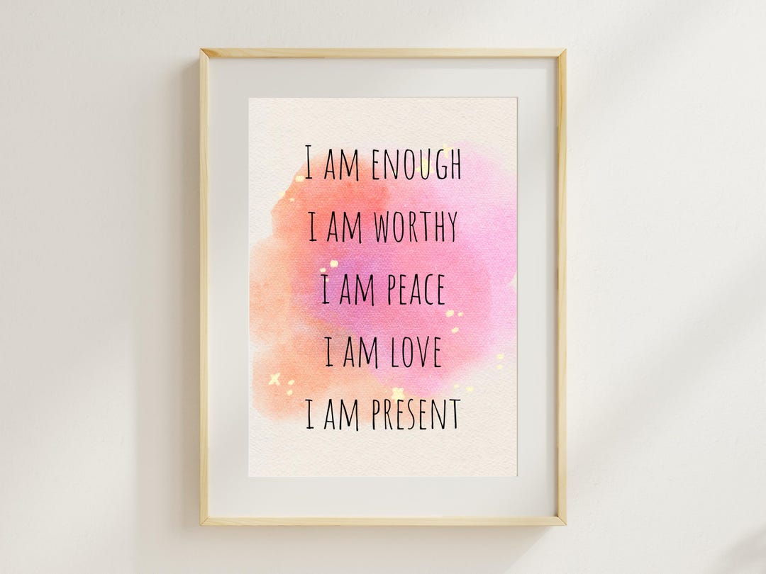 I Am Positive Affirmations Wall Art, Positive Affirmations Poster ...