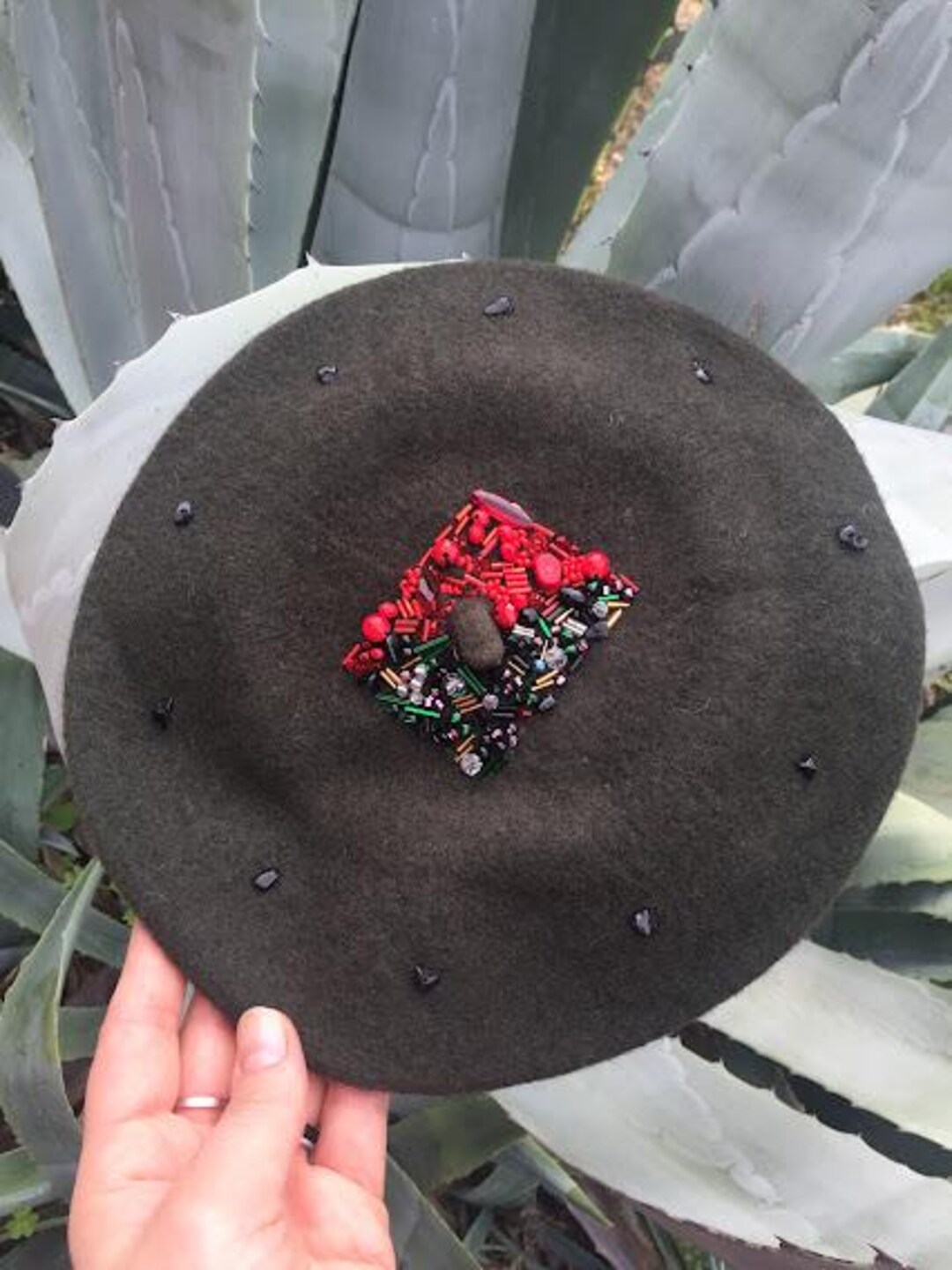 Unique Wool Winter Beret With Intricate Embroidery - Boho Chic Style ...