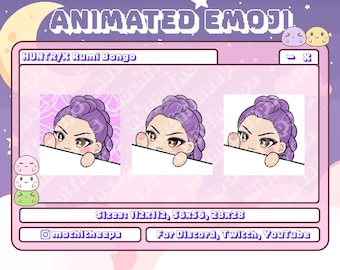 Animated HUNTR/X Rumi Bongo Kpop Demon Hunter Emoji for Discord, Twitch ...