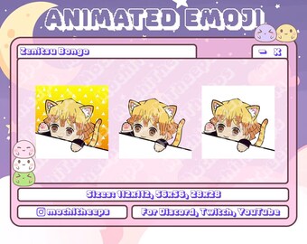 Animated Zenitsu Bongo Demon Slayer Emoji for Discord, Twitch ...