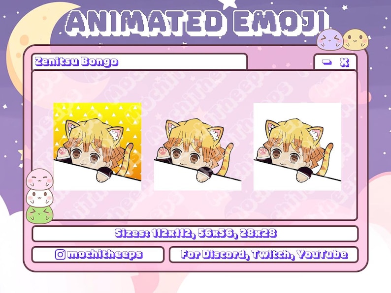 Animated Zenitsu Bongo Demon Slayer Emoji for Discord, Twitch ...