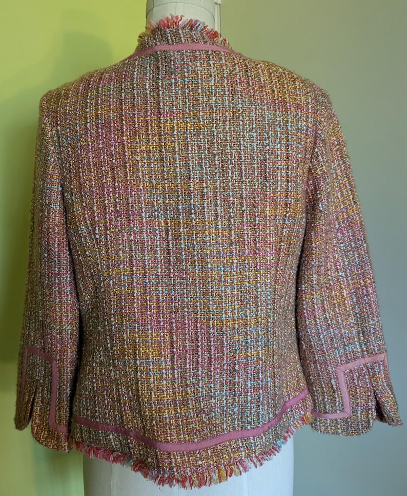 2000s Pink Tweed Jacket - Etsy