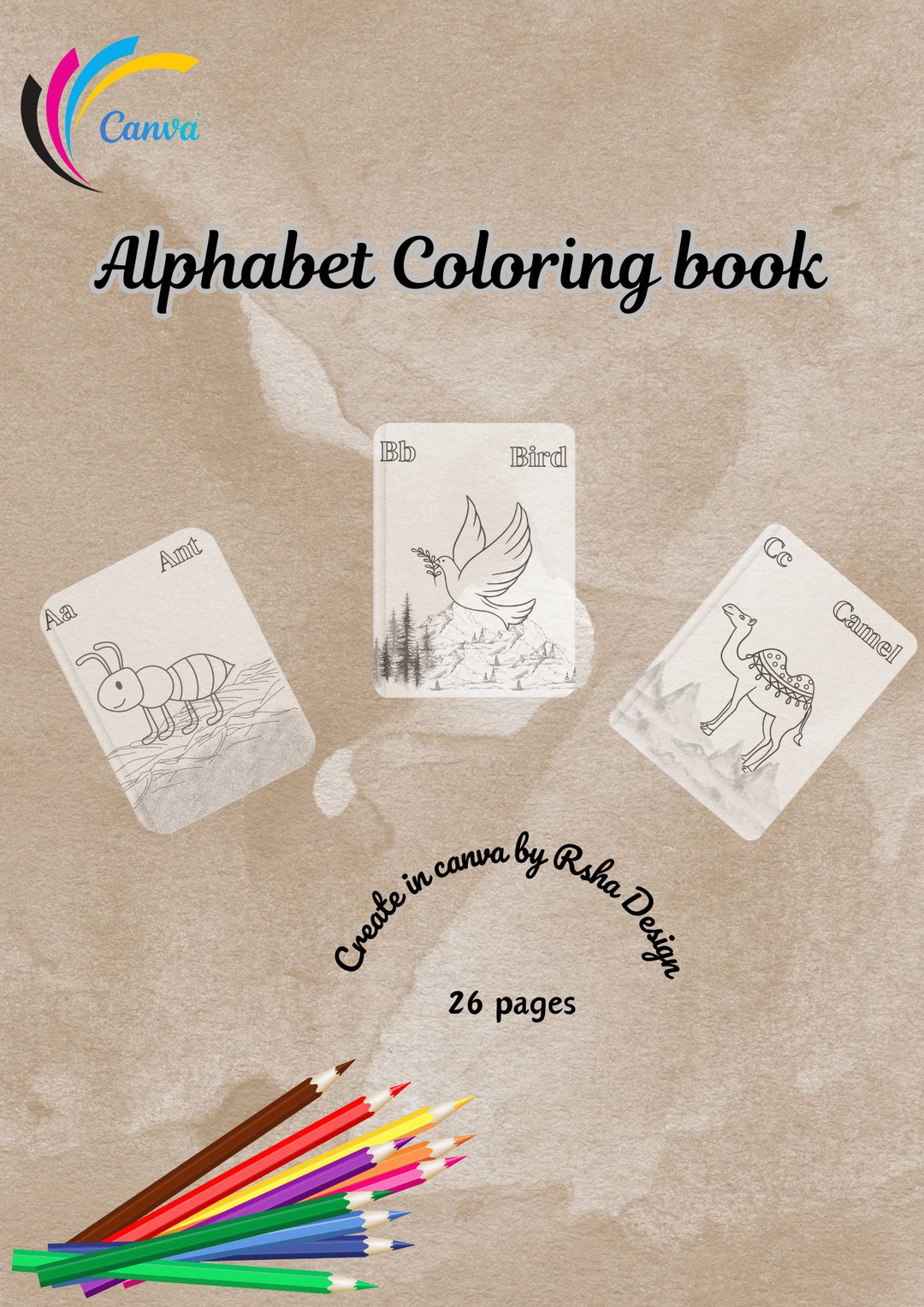 ALPHABET COLORING BOOK - Etsy