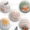 POSITIVE AFFIRMATIONS and VIBES Magnet Set of 10 One Inch Round Glass ...