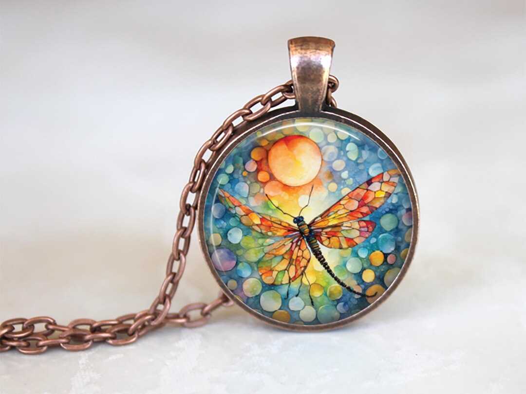 Copper Pendant Necklace With Interchangeable Magnet – Dragonfly Jewelry ...