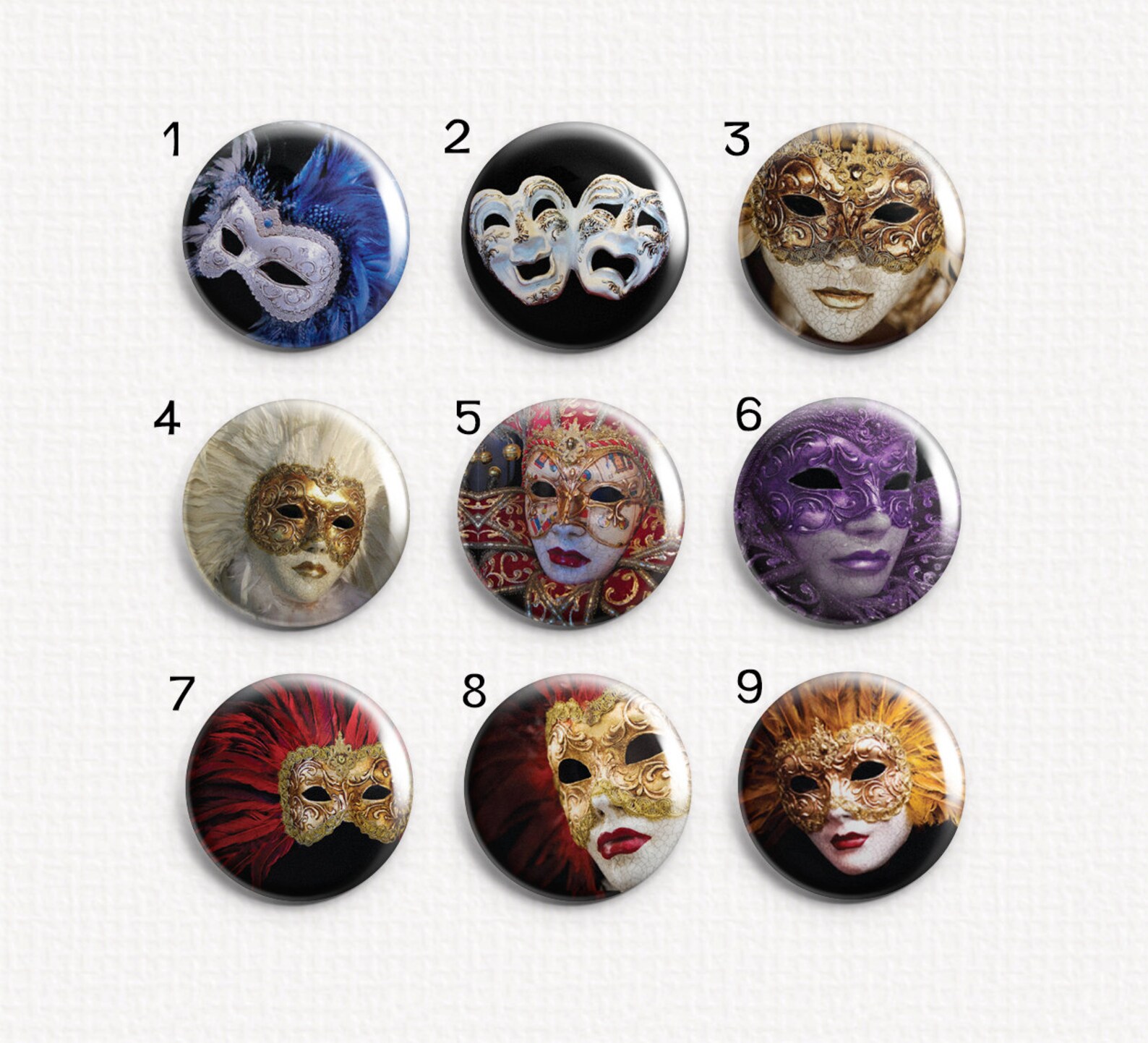 Carnival Carnivale Mardi Gras Masks 1 Magnets for | Etsy