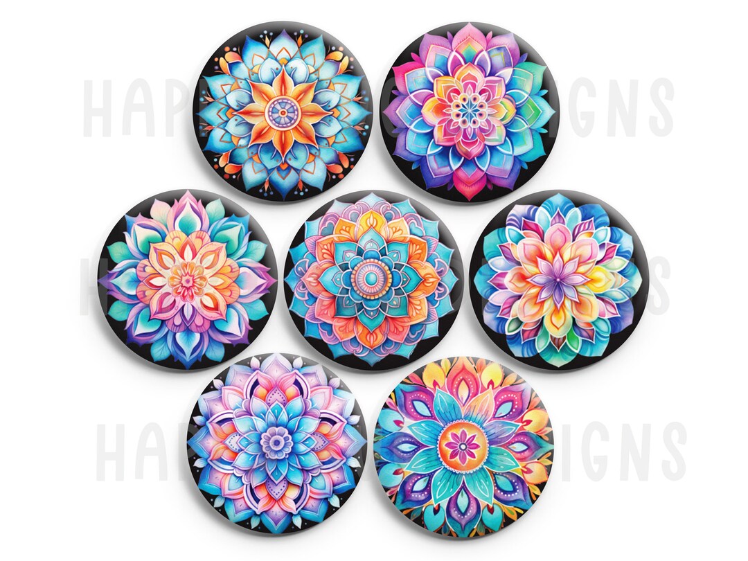 Mandala 1" Magnets - Set of 7 - Set #1 - Etsy