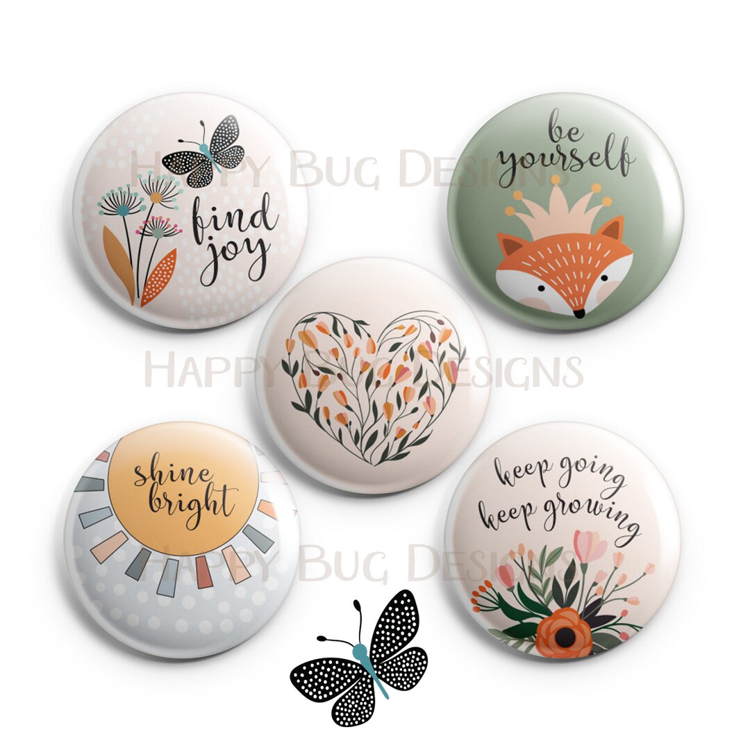 Inspirational Quotes Magnet Set of Five 1" One Inch Magnets - Etsy