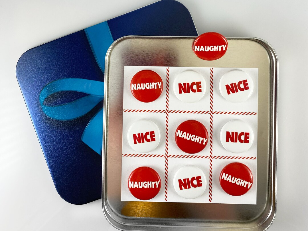 Christmas Naughty Nice Tic Tac Toe Portable Magnet Set - Etsy