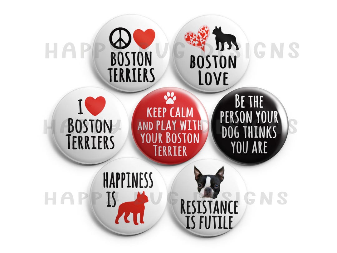 Boston Terrier Magnet Set of Seven 1" Magnets - Set #1 - Etsy