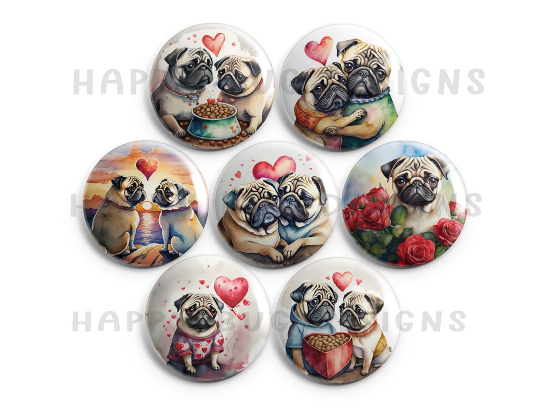 Spread Pug Love This Valentine's Day With Adorable Pug Magnets! - Etsy