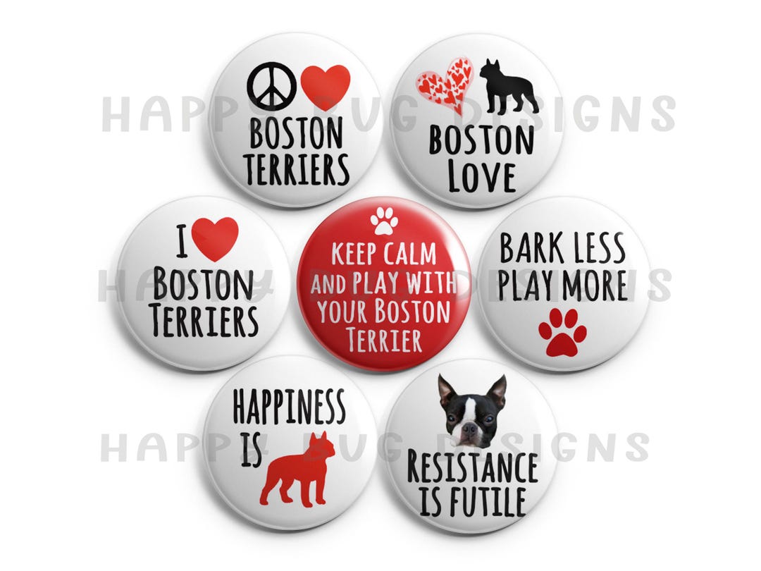 Boston Terrier Magnet Set of Seven 1" Magnets - Set #2 - Etsy