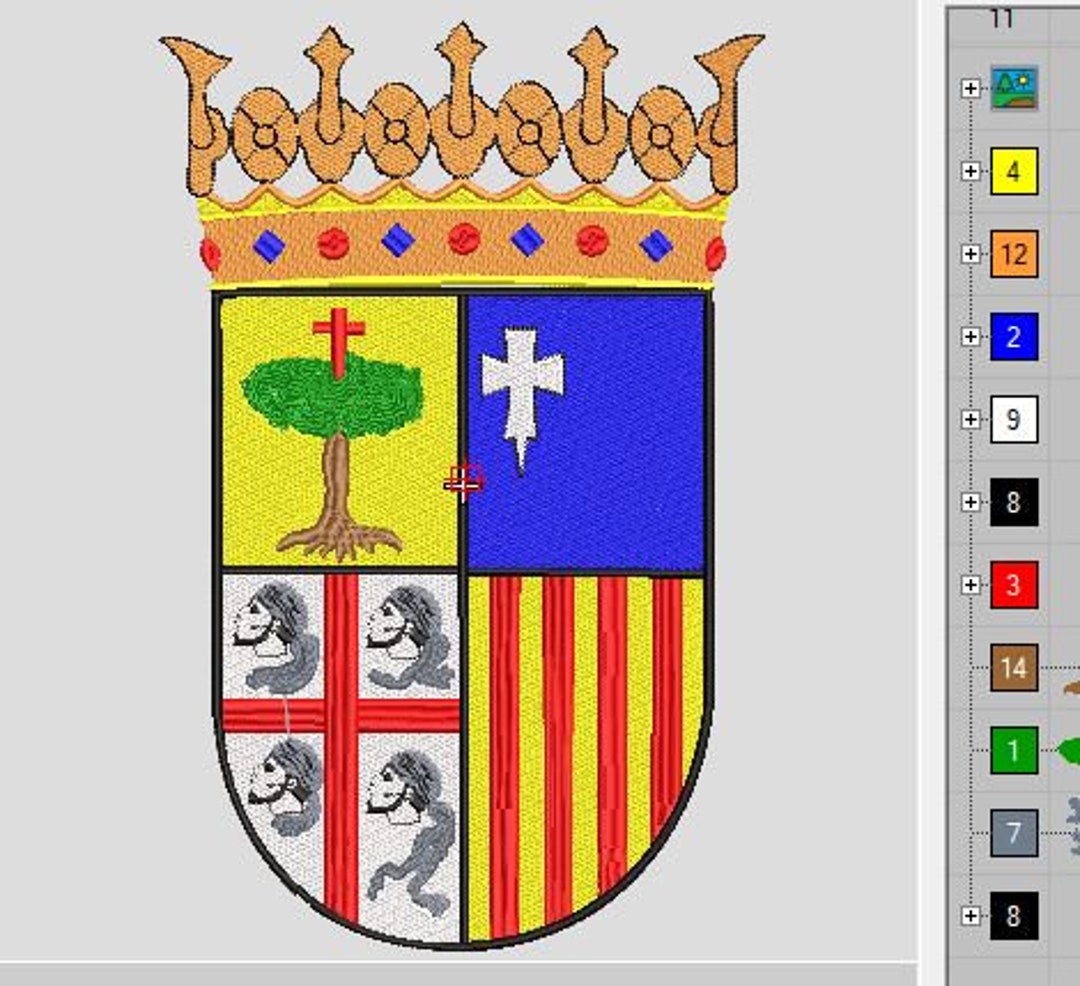 Aragon Shield Matrix Embroidery Emb Pes Jef Dst Exp Vp3 - Etsy