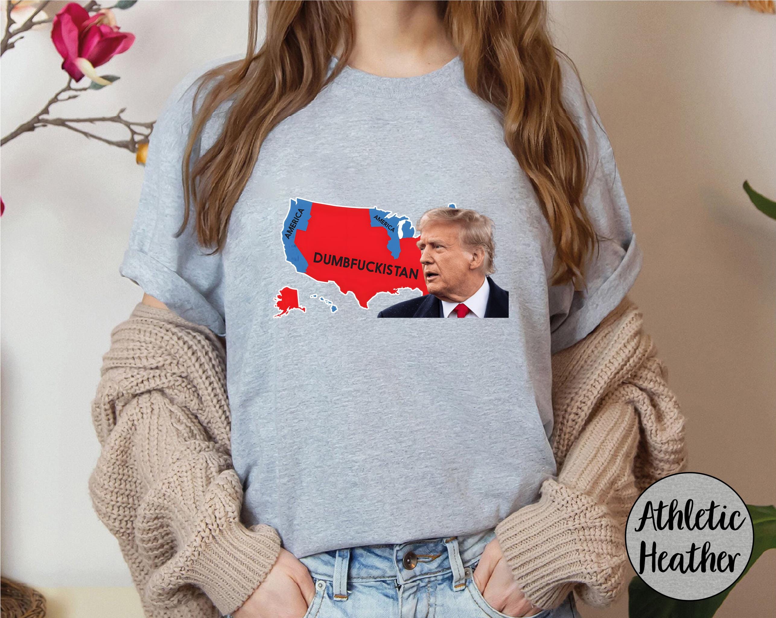 Political T-shirt, USA Map Satire Graphic Tee, Humor Trump Quote Shirt ...