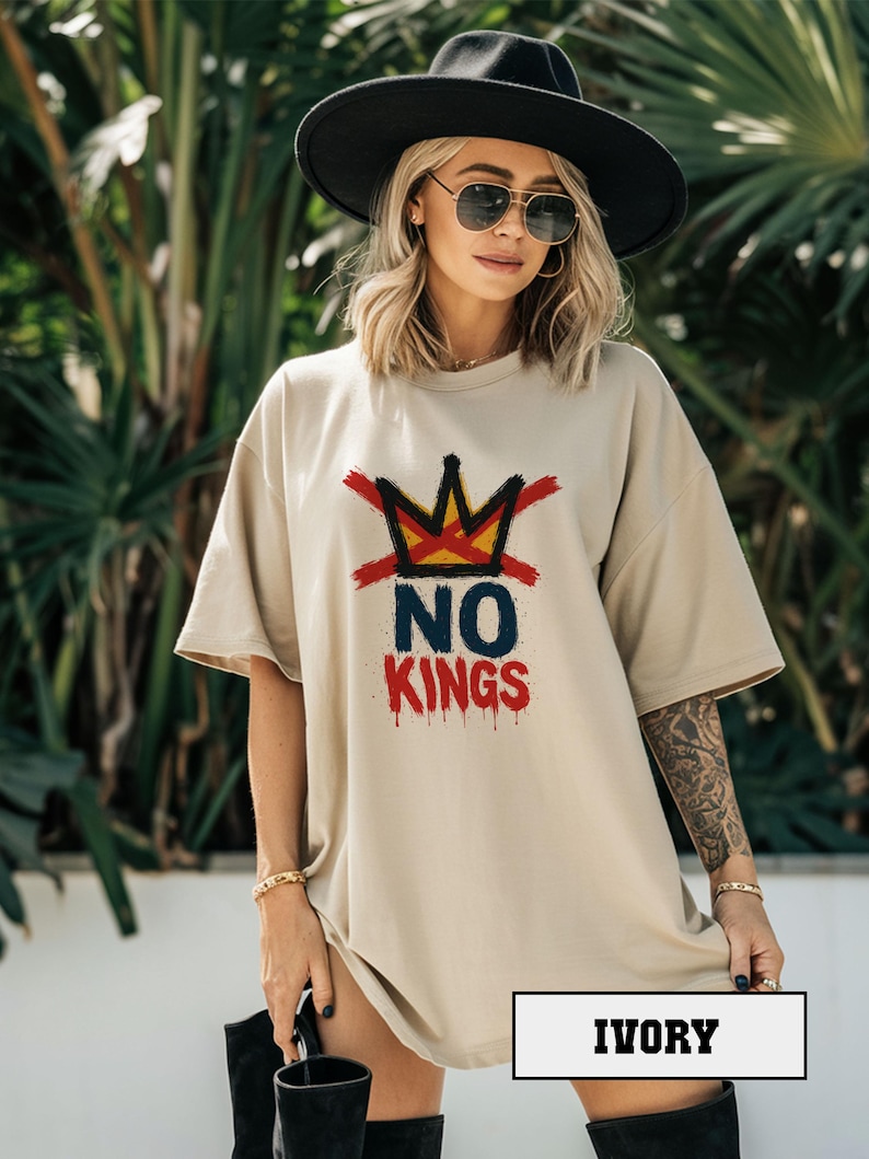 No Kings Graffiti Crown T-shirt, Anti Authoritarian Tee - Etsy