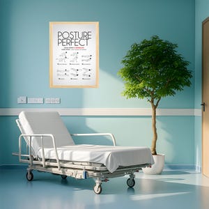 Posture Correction Exercise Poster for Hospital Room Recovery Wall Art ...