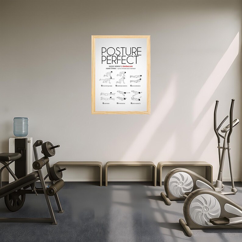 Posture Correction Exercise Poster for Hospital Room Recovery Wall Art ...