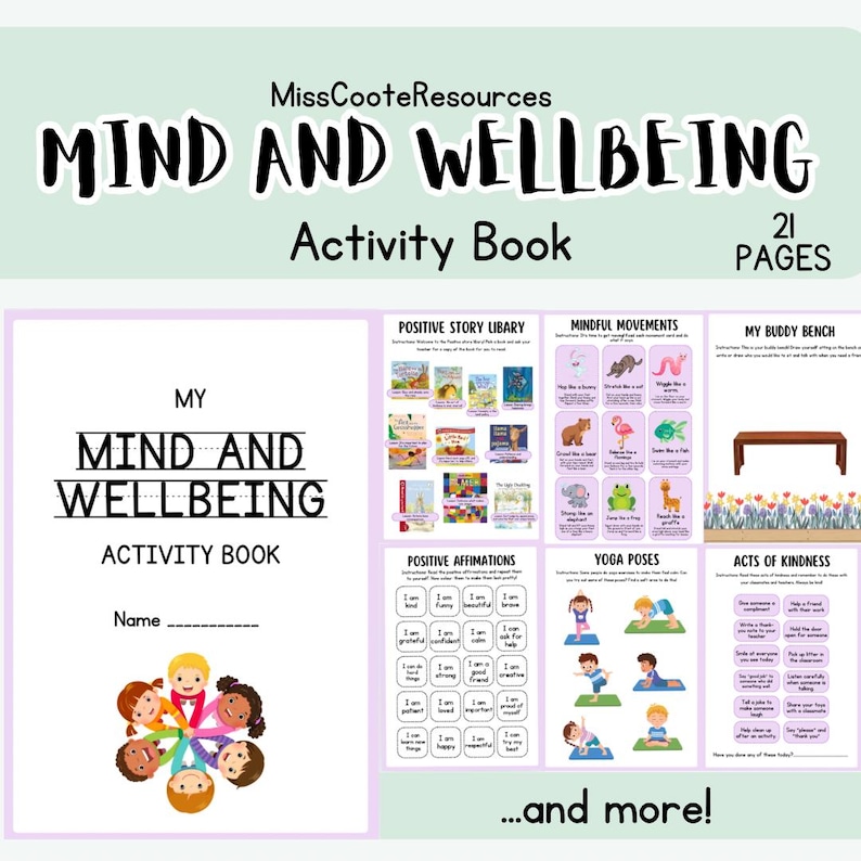 Mind and Wellbeing Activity Book - Classroom Resource, Editable Link ...