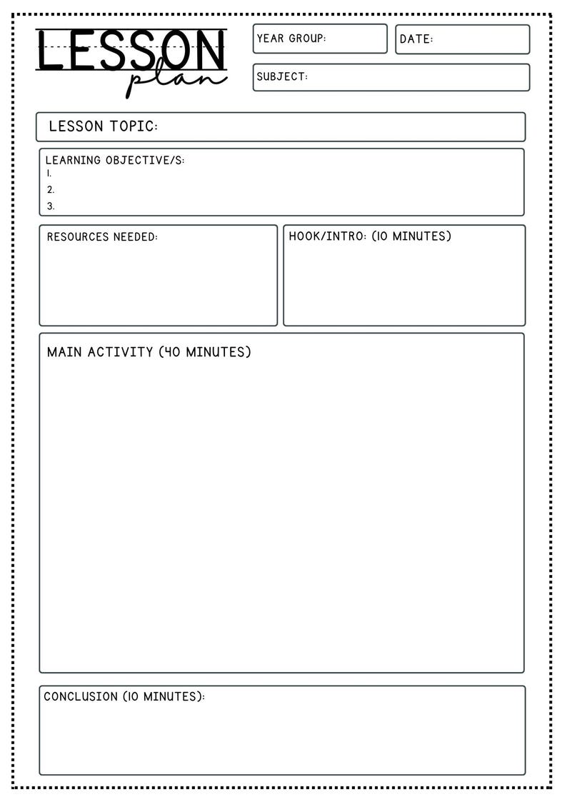 Lesson Plan and Lesson Evaluation Template - Editable Canva Link ...