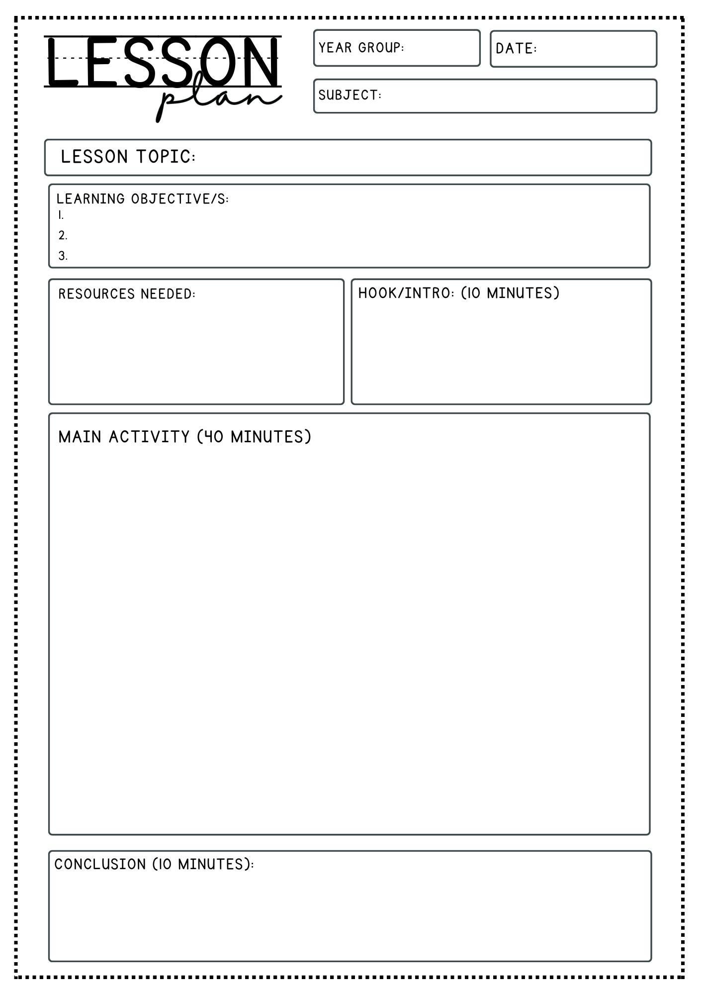 Lesson Plan and Lesson Evaluation Template - Editable Canva Link ...