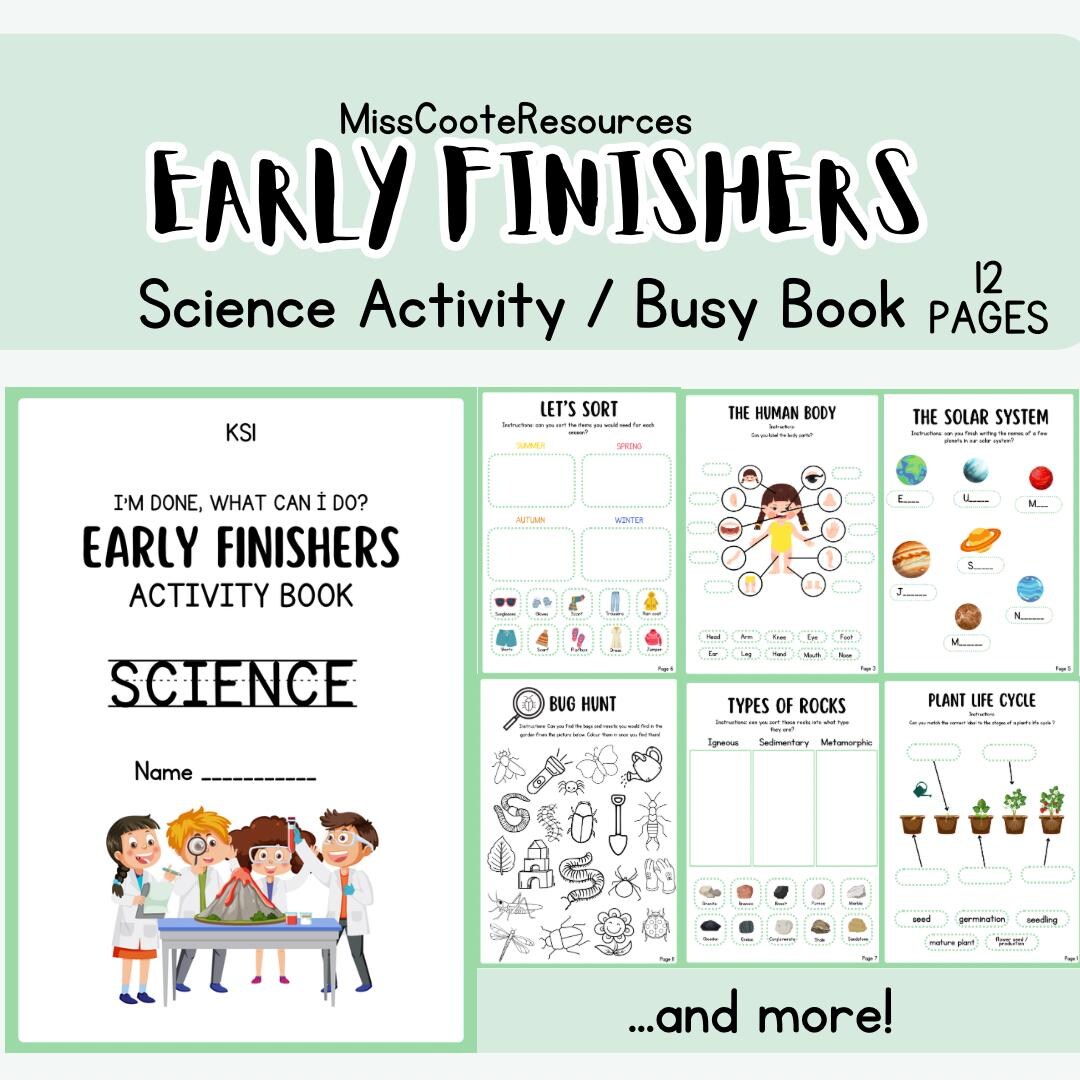 Early Finishers Activity Book; Science KS1 - Editable Link, Busy Book ...