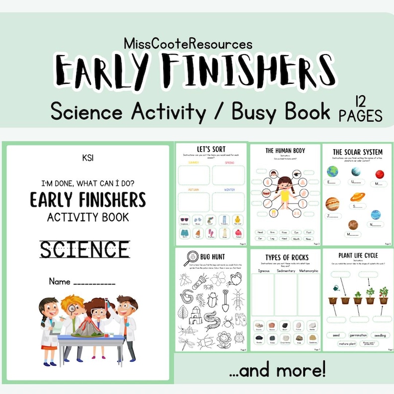 Early Finishers Activity Book; Science KS1 - Editable Link, Busy Book ...