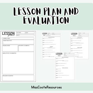 Lesson Plan and Lesson Evaluation Template - Editable Canva Link ...