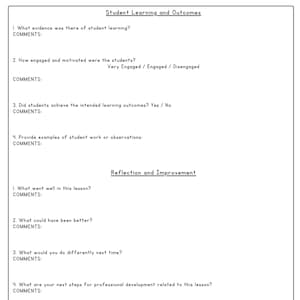 Lesson Plan and Lesson Evaluation Template - Editable Canva Link ...