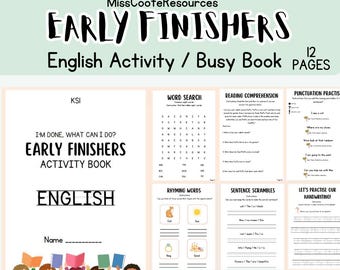 Early Finishers Activity Book Science KS1 Editable Link, Busy Book ...