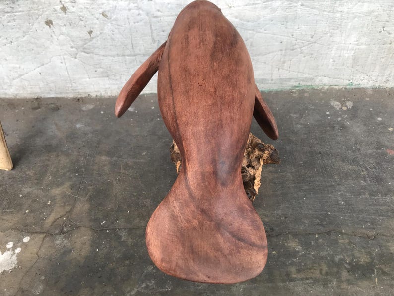 Wooden Big 45cm Manatee Woodcarving, Big Dugong 45cm Statue, Manatee ...