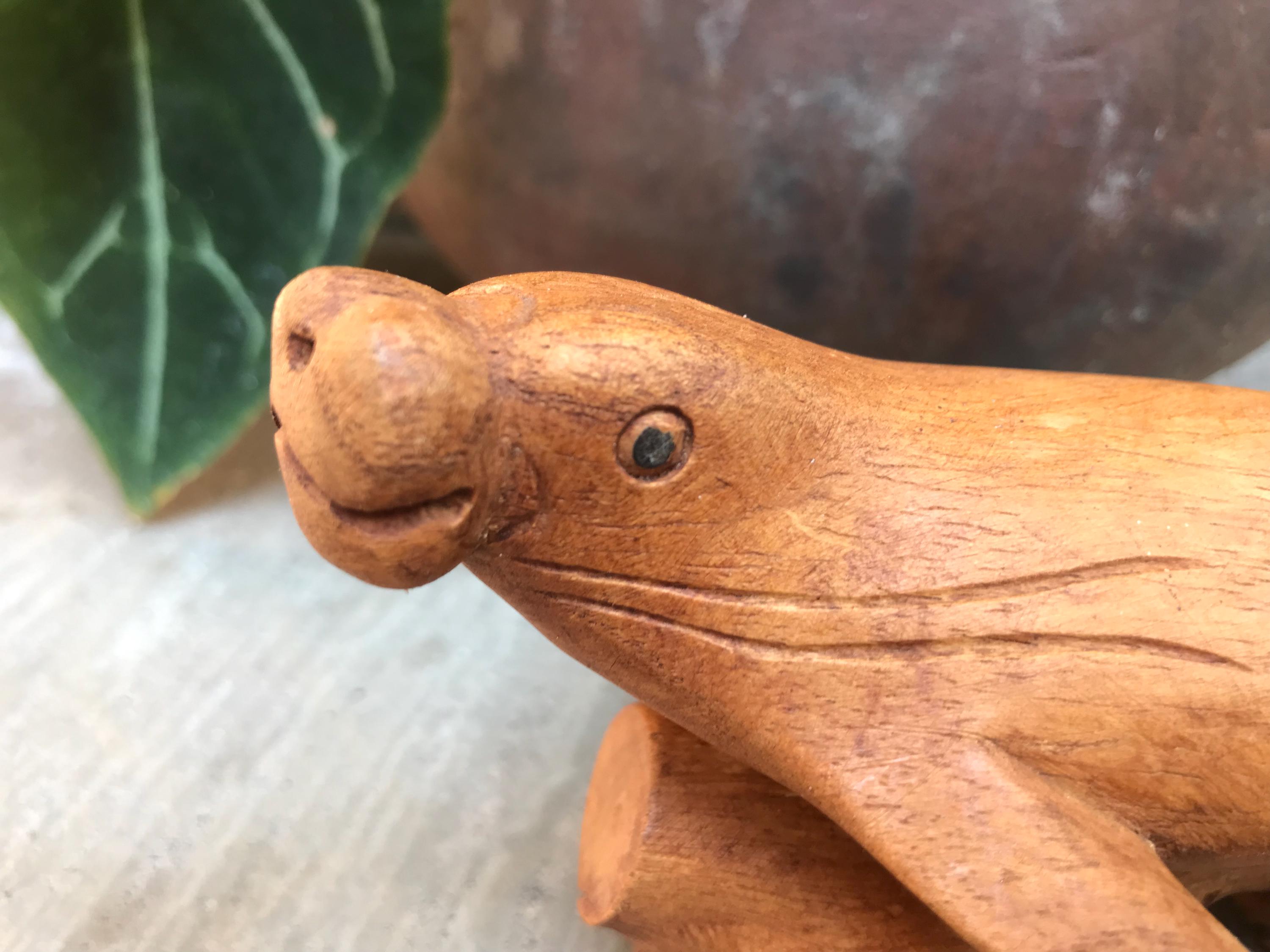 Seal Statue, Seal Wooden, Seal Woodcarving, Home Decor, Christmas Gifts ...