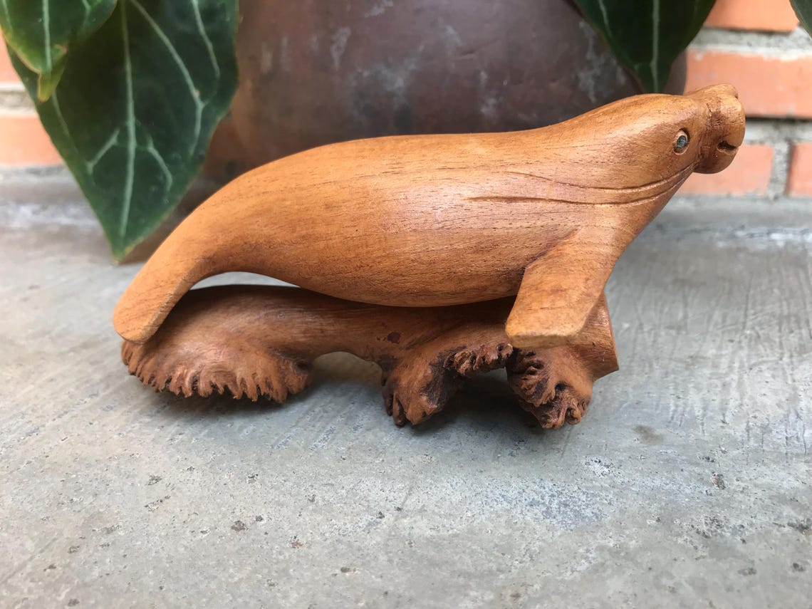 Seal Statue, Seal Wooden, Seal Woodcarving, Home Decor, Christmas Gifts ...