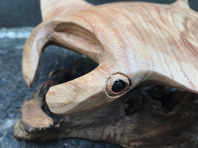 Wooden Manta Ray 40cm Sculpture, Manta Ray Statue, Home Decor ...