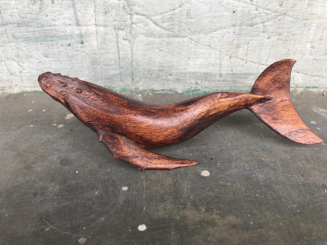 Humpback Whale 30cm Sculpture, Humpback Whale Woodcarving, Home Decor ...