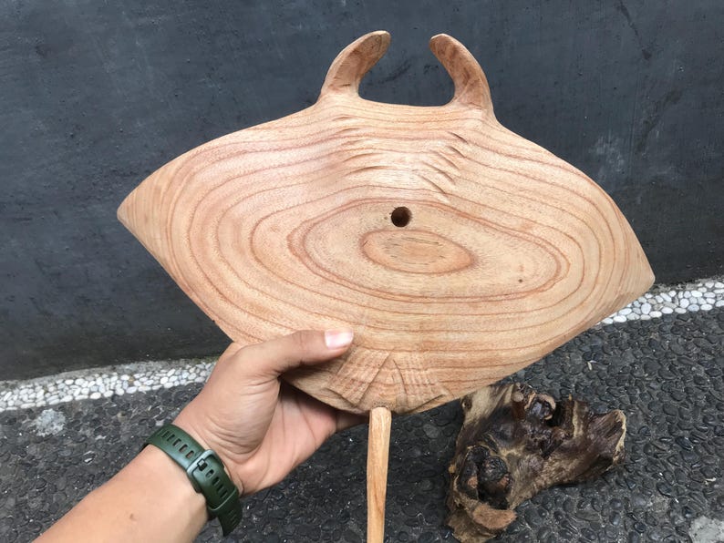 Wooden Manta Ray 40cm Sculpture, Manta Ray Statue, Home Decor ...