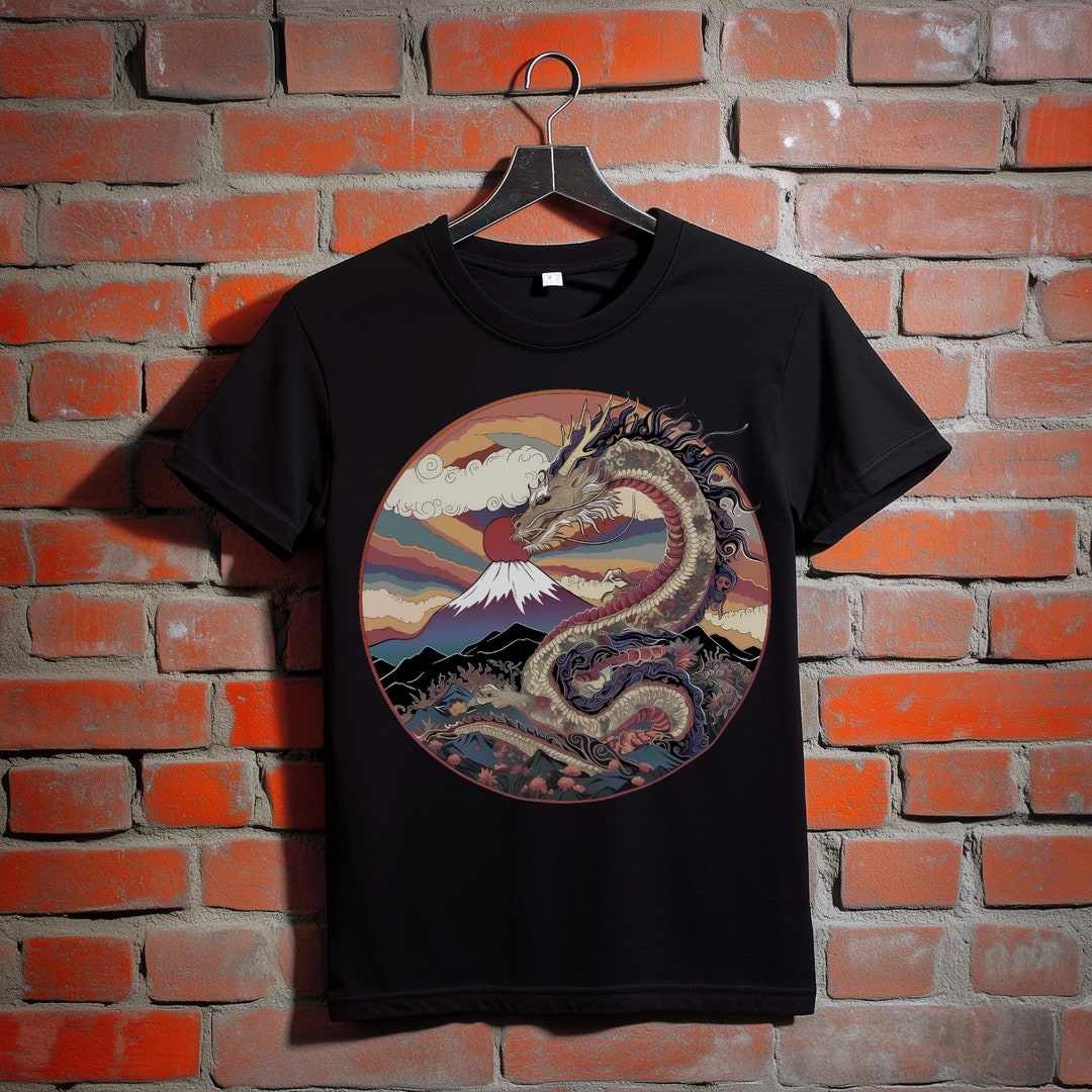 Japanese Dragon T-shirt, Mythical Dragon Art, Bold Japanese Design ...