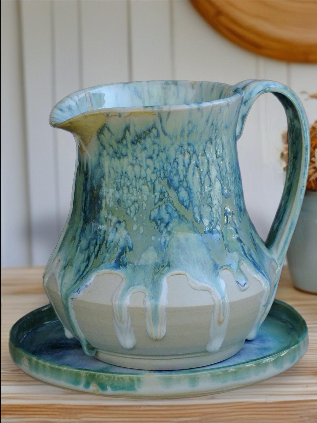 The Coastal Chic Pitcher and Plate - Etsy