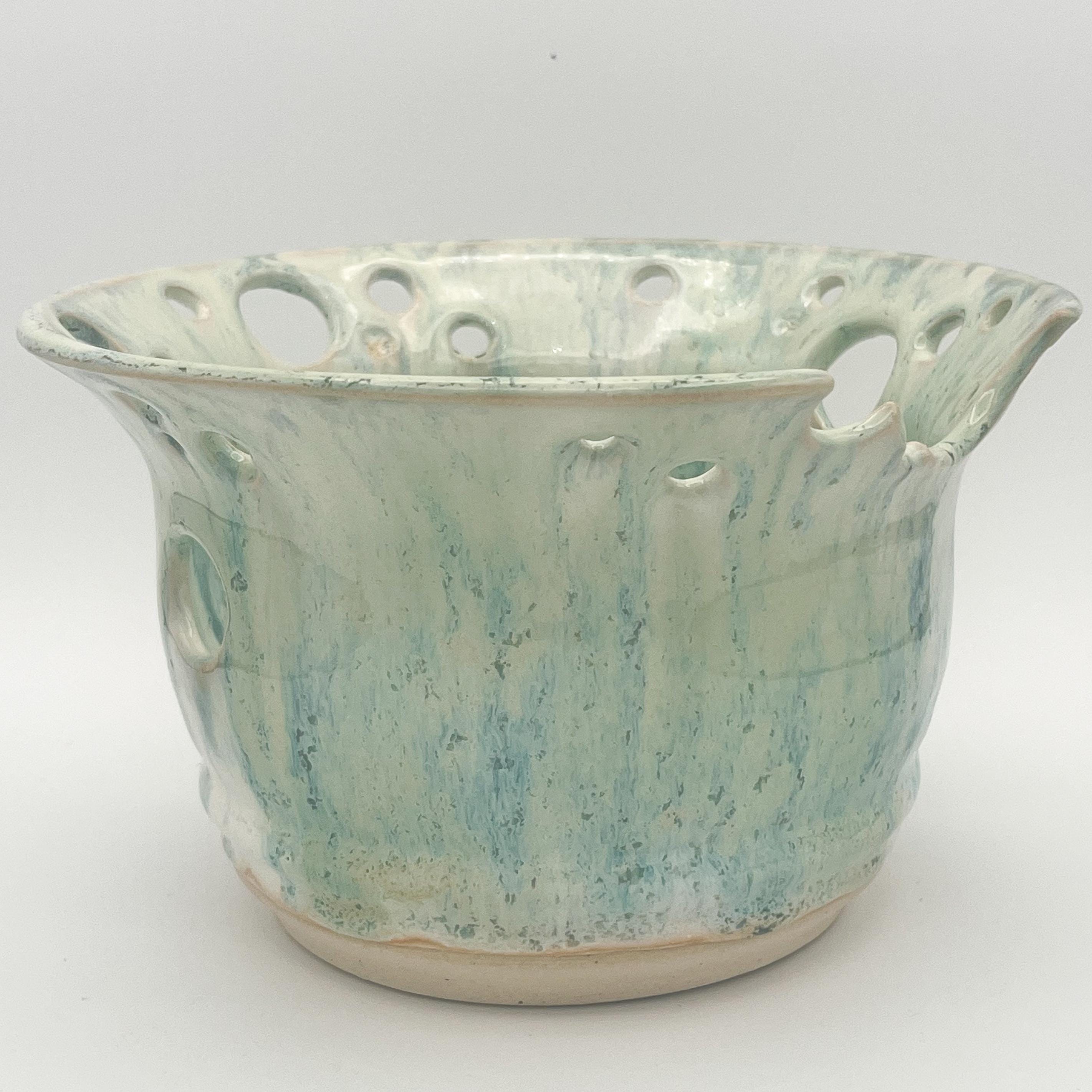 Perforated Edge Stoneware Bowl - Etsy